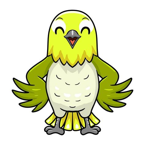 Cute Warbling White Eye Bird Cartoon 26828497 Vector Art At Vecteezy