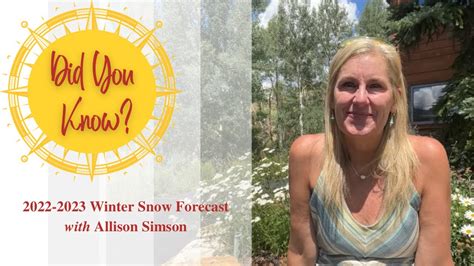 Did You Know 2022 2023 Winter Snow Forecast Youtube