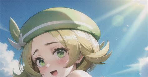ポケモン人間絵 おでぶベルちゃん 背中 競泳水着バージョン きつねねこのイラスト Pixiv