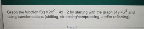 Solved Graph the function f x 2x² 4x 2 by starting Chegg com