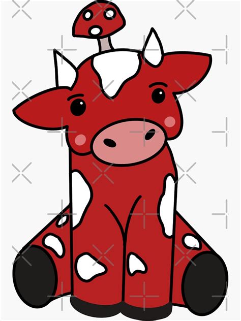 Mooshroom Mushroom Cow Sticker By Art Ashs Redbubble