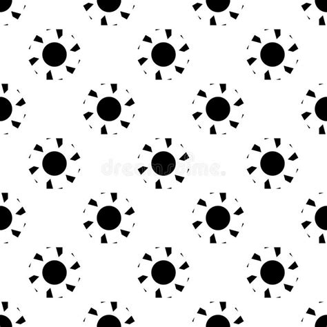 Seamless Geometric Circle Small Elements Shaped Flower Repeated Design On White Background Stock