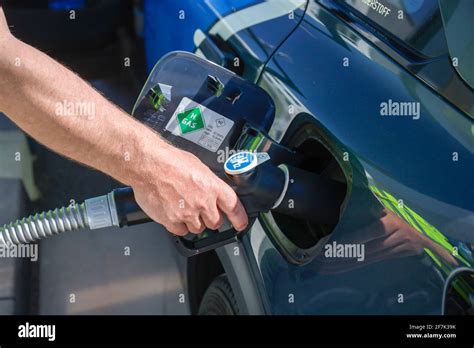 Herten North Rhine Westphalia Germany Hydrogen Car Refuelling H2