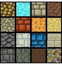 Cubic Pixel Game Level Surfaces Bit Backgrounds Vector Image On
