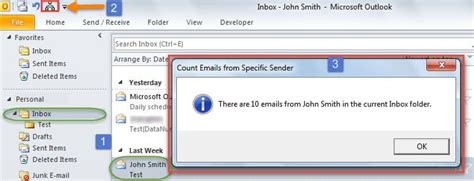 How To Quickly Get The Total Count Of The Emails From A Specific Sender In Outlook