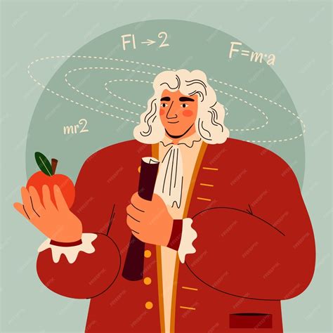 Premium Vector Hand Drawn Isaac Newton Illustration