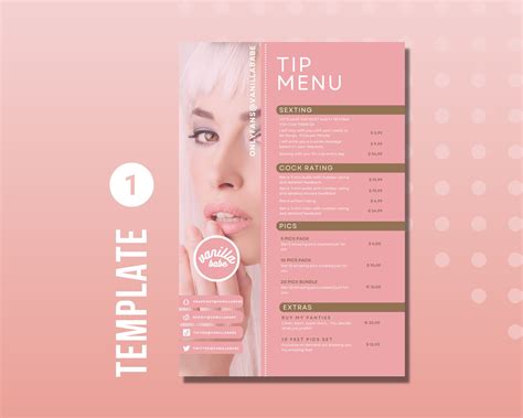 Onlyfans Editable Tip Menu Templates Bundle For Fansly Niteflirt