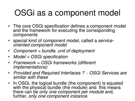 Ppt Osgi Component Models And Frameworks Declarative Services