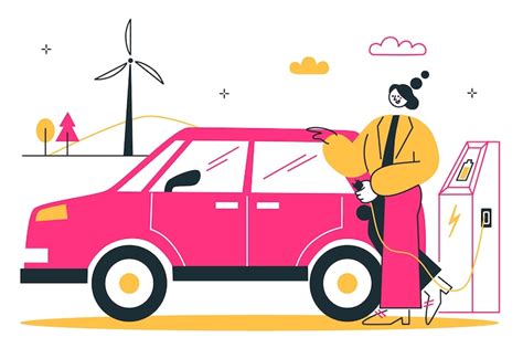 친환경 자동차 일러스트 이미지 Freepik에서 무료 다운로드