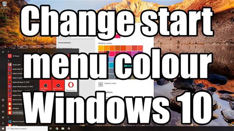 How To Change Windows Start Menu Colour Youtube