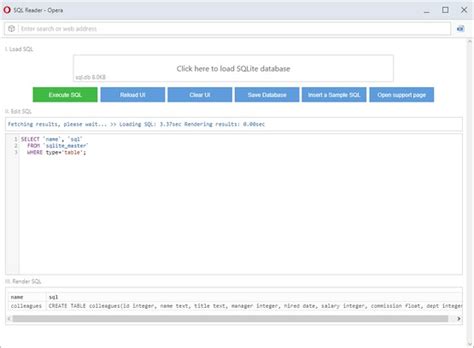 Sql Reader Extension Opera Add Ons