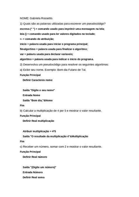 Algoritmos De Programação Docsity