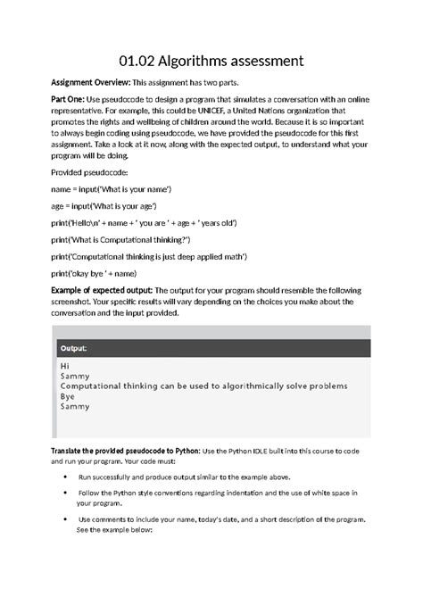 01 02 algorithms ytyjyfgjjy 01 algorithms assessment assignment