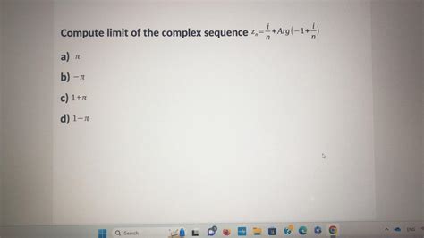Compute Limit Of The Complex Sequence