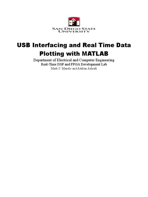usb interfacing and real time data plotting with matlab pdf
