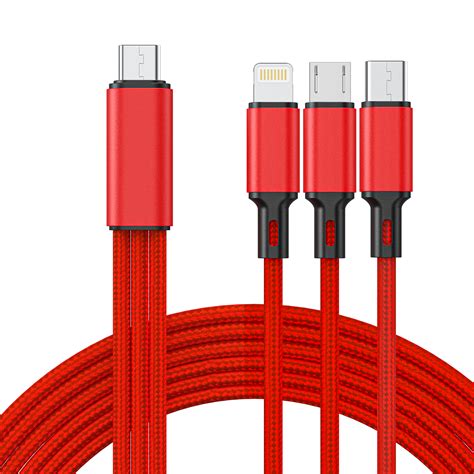 2pcs Multi Charging Cable Multi Charger Cable 2pack 4ft Nylon Braided