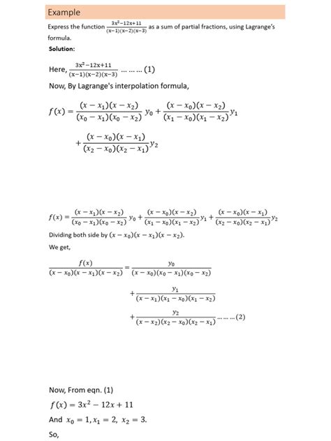 Lagranges Example On Partial Fractions Pdf