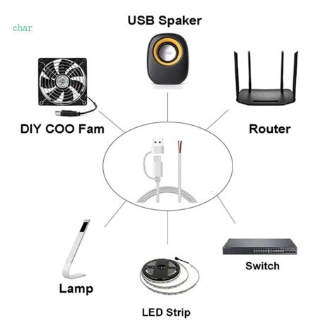 Char สายพิกเทล Usb Type C ตัวผู้ 2pin 5v 2a สีดํา พร้อมตัวเชื่อมต่อ
