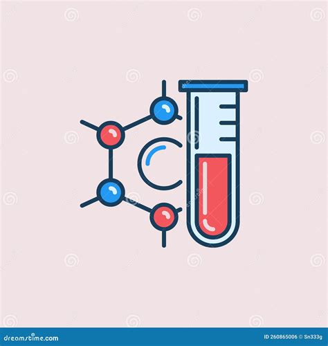 Test Tube And Chemical Formula Vector Chemistry Colored Icon Stock