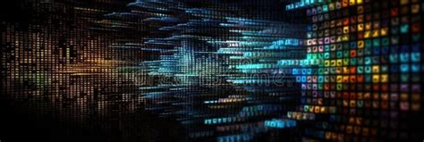 Abstract Background With Colorful Digital Code Pattern Stock