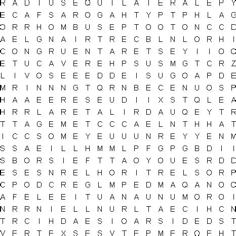 Geometry Free Word Search Puzzle