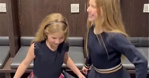 Sweet Moment Rob Burrows Daughters Practice Curtsies Before Meeting Prince William The Mirror