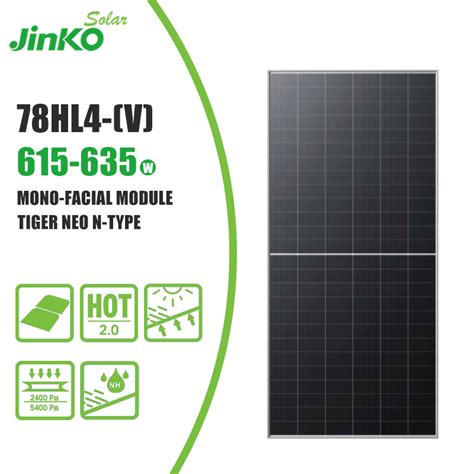 Jinko High Performance Solar Panel Tiger Neo N Type W W W W W Mono Facial Module