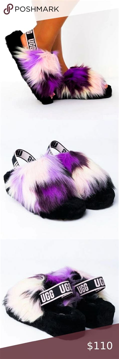 Ugg Fluff Yeah Slide Sandal Tie Dye Womens Size 6 Uggs Classic