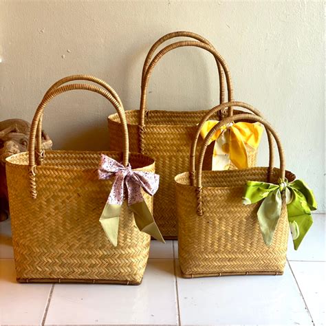 Native Bayong Bag Handwoven Bamboo Free Ribbon Shopee Philippines