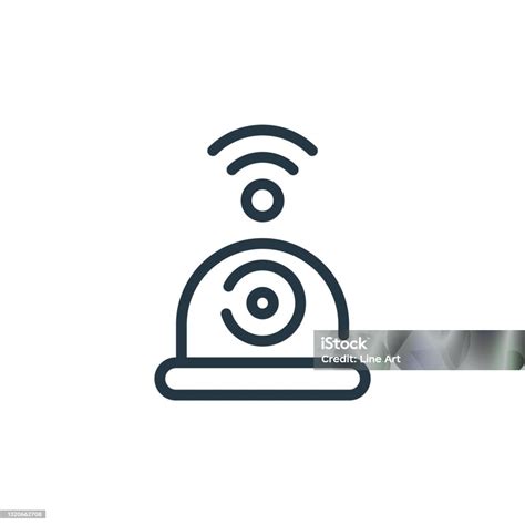 사물 인터넷 개념의 Cctv 아이콘 벡터 Cctv 편집 가능한 스트로크의 얇은 선 그림입니다 웹 및 모바일 앱 로고 인쇄