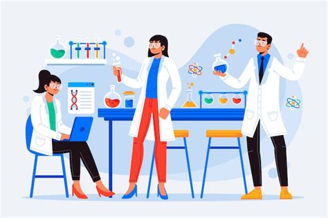 과학자 작업 일러스트 무료 벡터