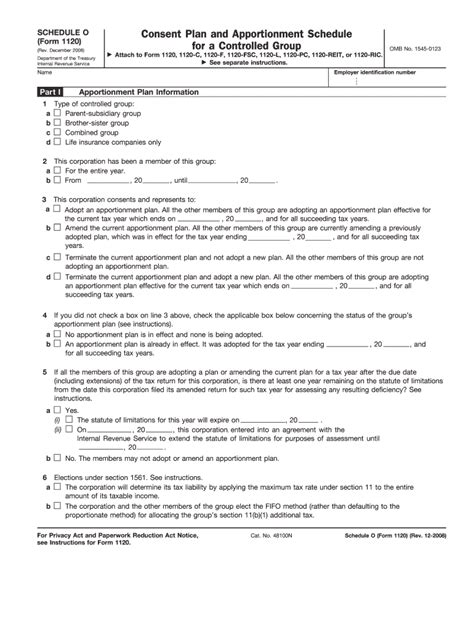 Form 1120 Schedule O Rev December Fill Out And Sign Printable Pdf