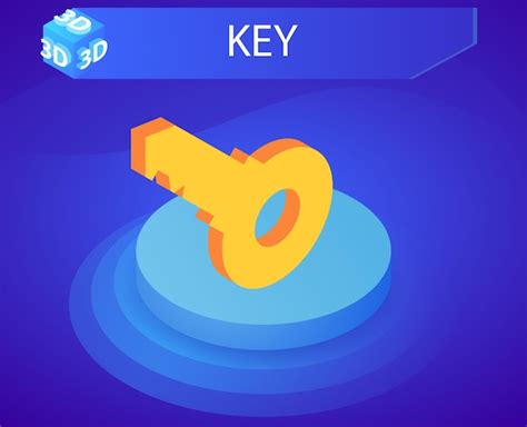 Premium Vector Key Isometric Design Icon Vector Web Illustration 3d