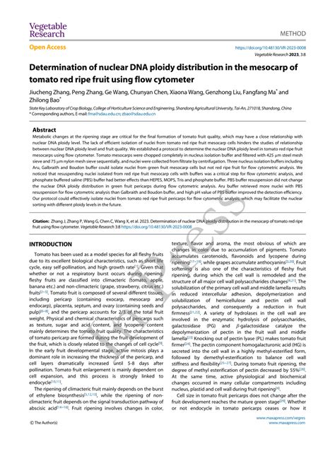 Pdf Determination Of Nuclear Dna Ploidy Distribution In The Mesocarp