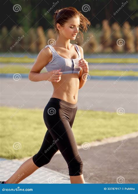 Woman Runner Fitness Girl Running Outdoors Royalty Free Stock