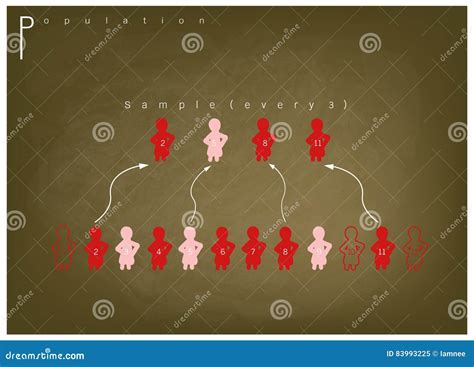 Research Process Sampling From A Target Population Stock Vector Illustration Of Diagram