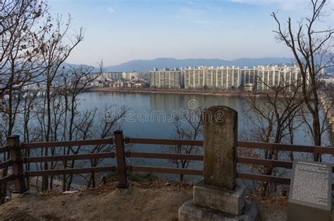 Chuncheon Cityscape And Panoramic View Of Soyang River And Buildings