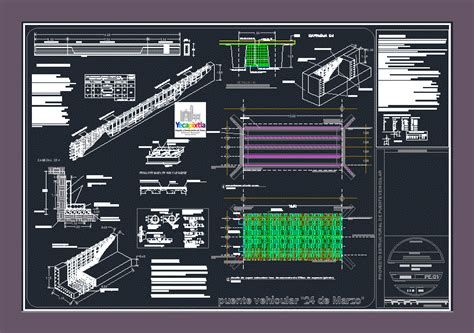 Puente Vehicular Estructural En DWG MB Librería CAD