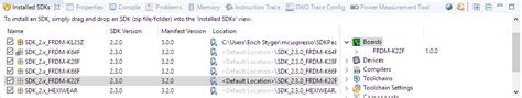 Installed SDKs MCU On Eclipse