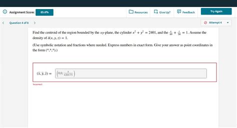 Solved Find The Centroid Of The Region Bounded By The