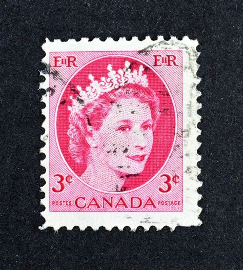 Cancelled Postage Stamp Printed By Canada That Shows Queen Elizabeth