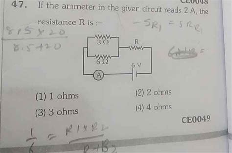 If The Ammeter In The Given Circuit Reads 2 A What Is The Resistance R
