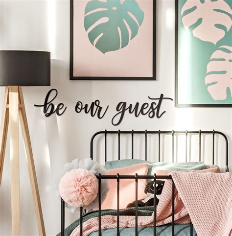 Be Our Guest Sign Metal Wall Art Decor Vivegate