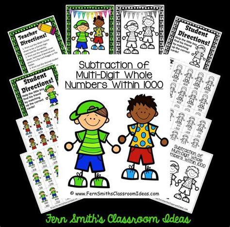 Subtraction Multi Digit Numbers To 1000 Quick And Easy Center No Common Core Subtraction