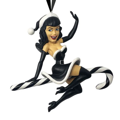 Bettie Page Naughty Nice Holiday Ornament Black Horner S Haunted Corner