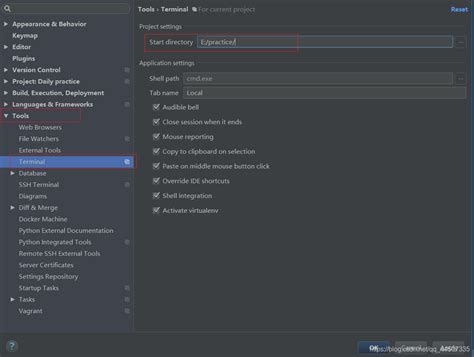 在pycharm中，如何设置在terminal打开之后默认显示的路径？pycharm的terminal的路径怎么设置 Csdn博客