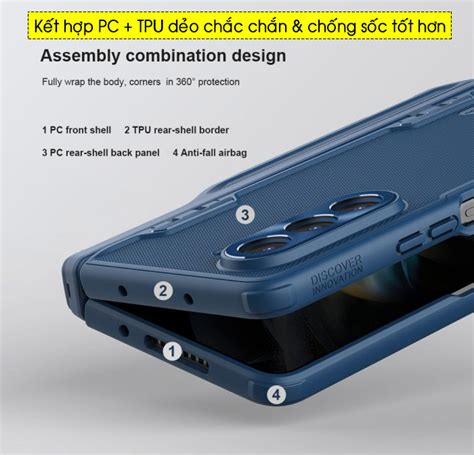 Ốp Lưng Galaxy Z Fold 5 Nillkin Super Frosted Shield Fold Chống Sốc Gọn