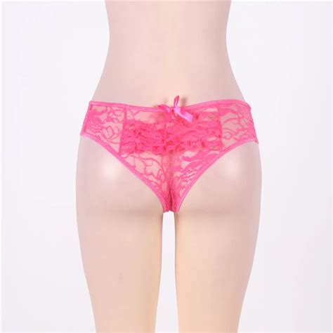 Factory Price Romantic Open Sheer Crotch Pink Plus Sizes Sexy Panty