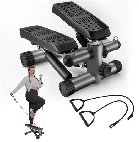 Steppers For Exercise Stair Stepper With Resistance Bands And 330lbs Loading Capacity With Lcd