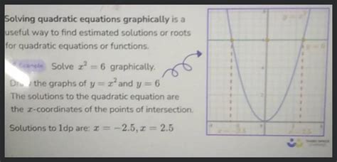 Solving Quadratic Equations Graphically Is A Useful Way To Find Estimated